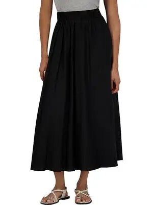 POINT Panel Linen Skirt - Black
