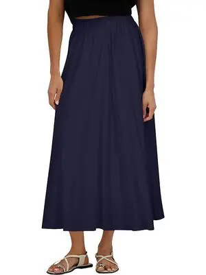 POINT Panel Linen Skirt - Navy