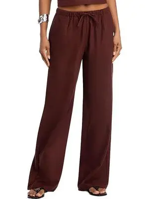 LUCY PARIS Barbara Wide Leg Pants Brown