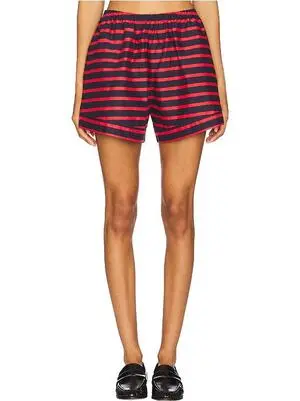 WeWoreWhat Pull On Beach Short - Red & Dark Navy