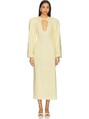 ROWEN ROSE Keyhole Maxi Dress - White & Yellow