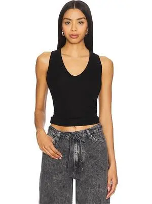 Cotton Citizen Verona U Neck Tank Top - Jet Black