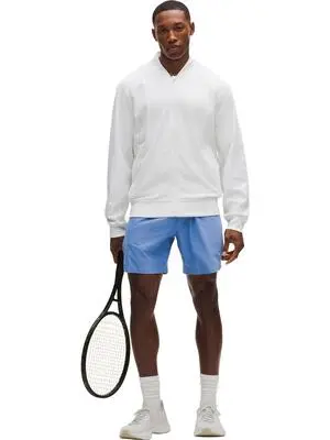 Lululemon Striped Mesh Tennis Short 7 - Prep Blue