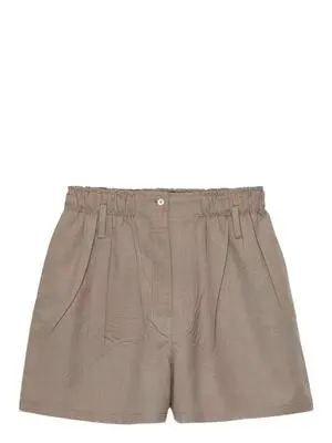 Prada Mouliné Wool Shorts - Brown