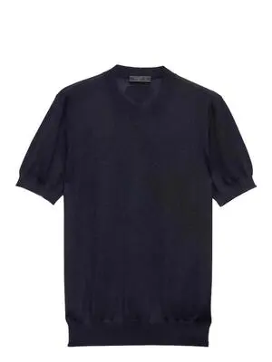 Prada Cashmere Crew Neck T-shirt - Blue