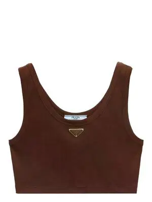Prada Ribbed-knit Tank Top - Brown