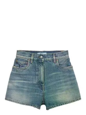 Prada Cotton Denim Shorts - Blue