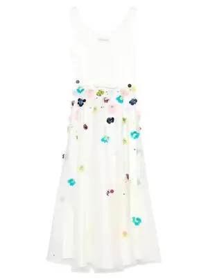 Viktor & Rolf Embroidered A-line Maxi Dress - White