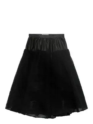 Viktor & Rolf Ruffled Taffeta Midi Skirt - Black
