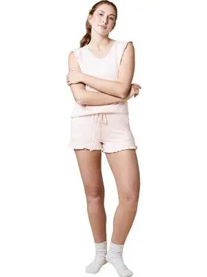 SOFTIES Ruffle Tank Top With Shorts Set - Apricot