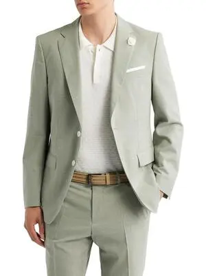 BOSS Hutson Slim-fit Microcheck Sport Coat - Med Grn