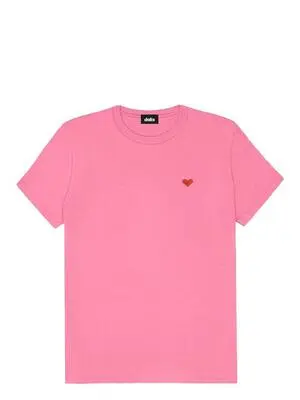 DALIX Pixel Heart Jersey Relaxed Tee - Charity Pink