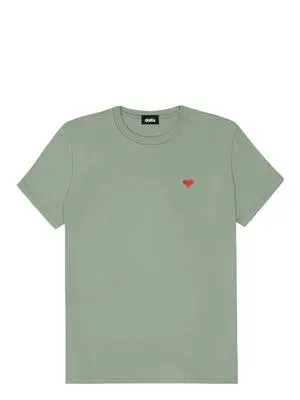 DALIX Pixel Heart Jersey Relaxed Tee - Sage