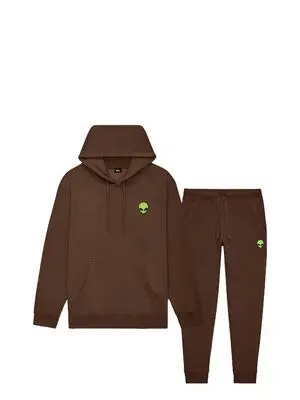 DALIX Alien Design Sweatsuit Set Chestnut