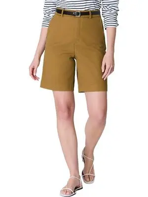 Spanx High-rise Stretch Twill Shorts - Flax