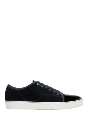 LANVIN Suede And Patent Leather Sneakers - Navy Blue