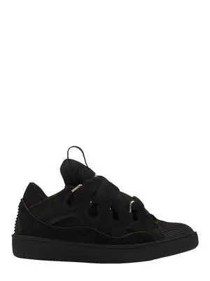 LANVIN Curb Leather Sneakers - Black-black