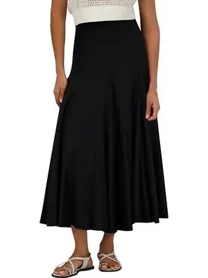 POINT Linen Gore Skirt Black