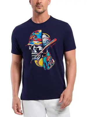Robert Graham Skull Slugger Short Sleeve Graphic Tee - Navy