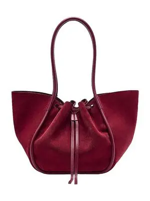 Proenza Schouler Large Ruched Suede Tote - Merlot