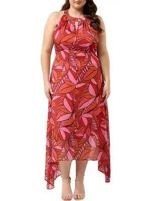ESTELLE Aster Halter Neck High-low Dress - Print
