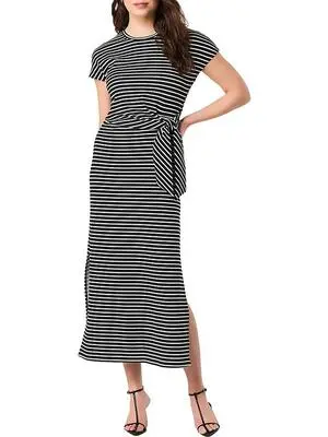 Spanx Air Essentials Tie Waist Maxi Dress - Very Black Stripe