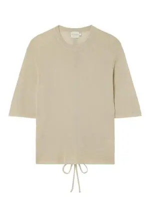 DEIJI STUDIOS Paneled Ribbed Tencel™ Lyocell-blend T-shirt - Gray