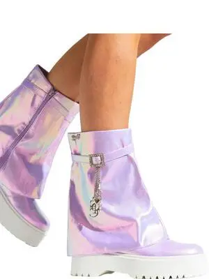 SPARKL Stella Combat Boots Purple