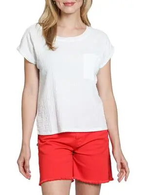 APNY Single Pocket Stretch Cotton Top - White