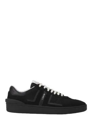 LANVIN Clay Leather And Mesh Sneakers - Black