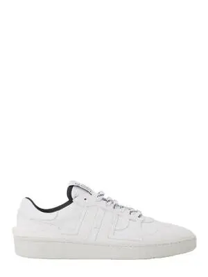 LANVIN Clay Leather And Mesh Sneakers Blanc