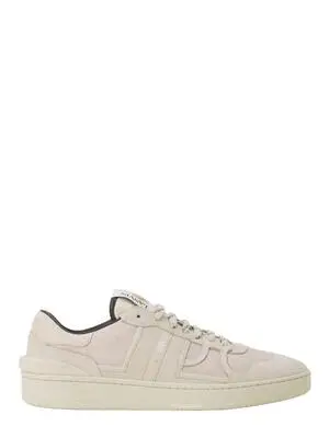 LANVIN Clay Leather And Mesh Sneakers Pale Grey