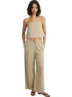 Onia Air Linen Drawstring Pant Jute