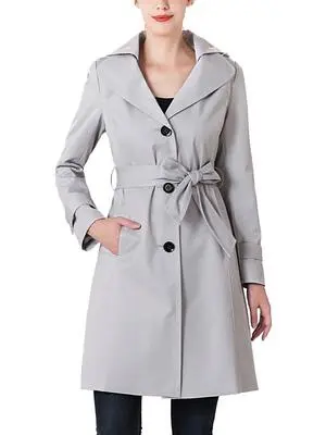 KIMI + KAI Hooded Trench Coat - Gray