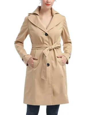 KIMI + KAI Hooded Trench Coat - Tan