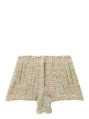 IRO PARIS Tweed Thigh-length Shorts - Neutrals