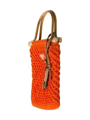 Prada Mini Crochet Tote - Orange