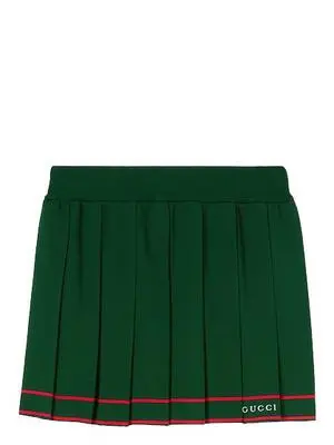 Gucci Pleated Skirt With Striped Trim - Green