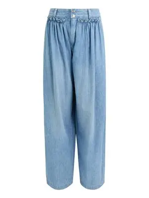 Isabel Marant Étoile Inaya Barrel-Leg Denim Trousers Blue Light