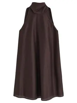 Cos Fluid Halterneck Mini Dress Brown