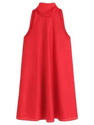 Cos Fluid Halterneck Mini Dress Red