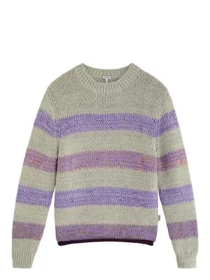 Loewe Striped Intarsia Wool-blend Jumper - Grey