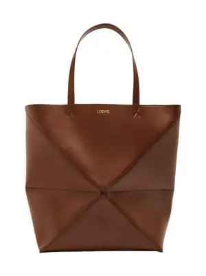 Loewe Loewe Puzzle Large Leather Tote Dark Brown