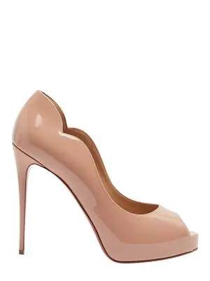 CHRISTIAN LOUBOUTIN Hot Chick 120 Patent Leather Pumps - Natural