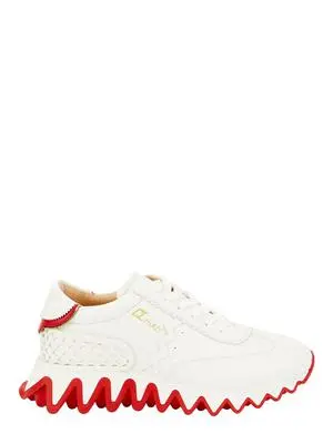 CHRISTIAN LOUBOUTIN Loubishark Donna Leather Sneakers - White And Red