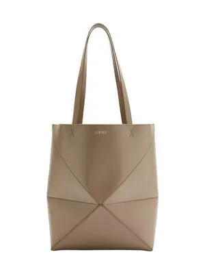 Loewe Puzzle Fold Medium Leather Tote - Sand