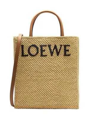 Loewe Standard A4 Woven Raffia Tote Natural