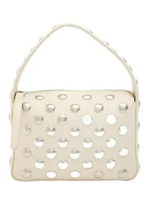 Khaite Elena Mini Studded Top Handle Bag - Off White