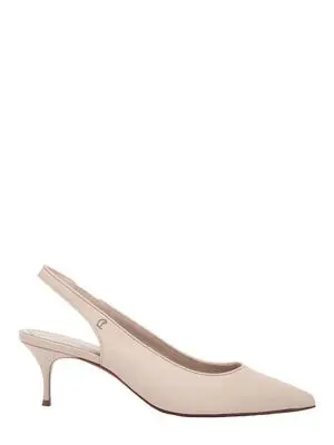 CHRISTIAN LOUBOUTIN Sporty Kate 55 Leather Slingback Pumps - Nude