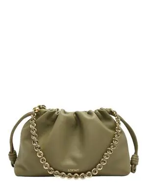 Loewe Flamenco Medium Leather Clutch Sage